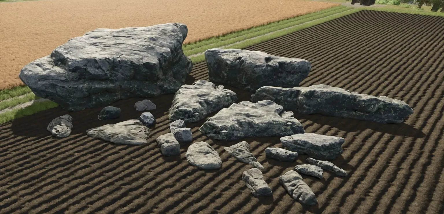 Decorative Stone/Rock Package v1.1.0.0 FS25 Mod | Farming Simulator 22 Mod