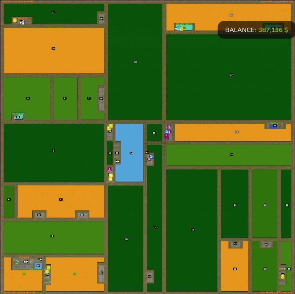 Juotca Flat Map 16X v1.2.0.0 FS25 Mod | Farming Simulator 22 Mod