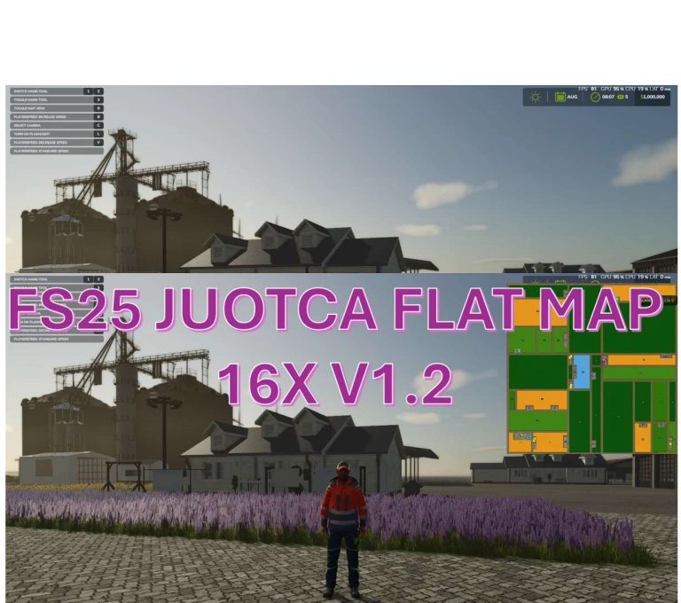 Juotca Flat Map 16X v1.2.0.0 FS25 Mod | Farming Simulator 22 Mod