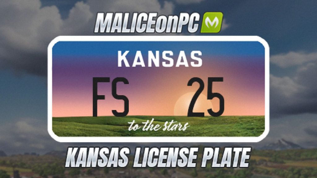 Kansas License Plate V1.0.0.0 FS25 Mod | Farming Simulator 22 Mod