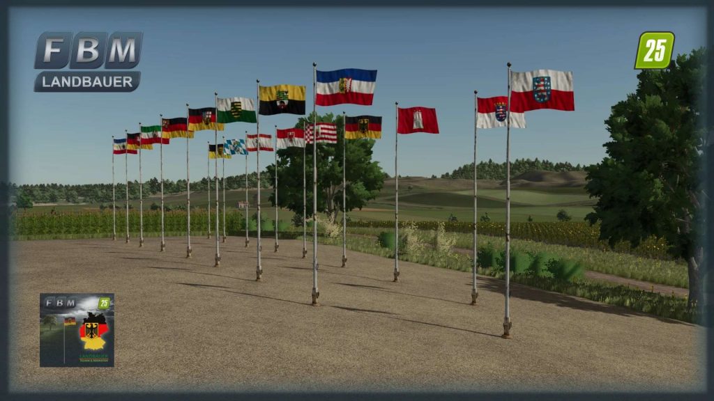 Flags Package DE v1.0.0.0 FS25 Mod | Farming Simulator 22 Mod