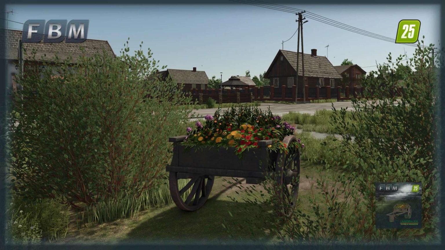 Wooden Flower Cart v1.0.0.0 FS25 Mod | Farming Simulator 22 Mod