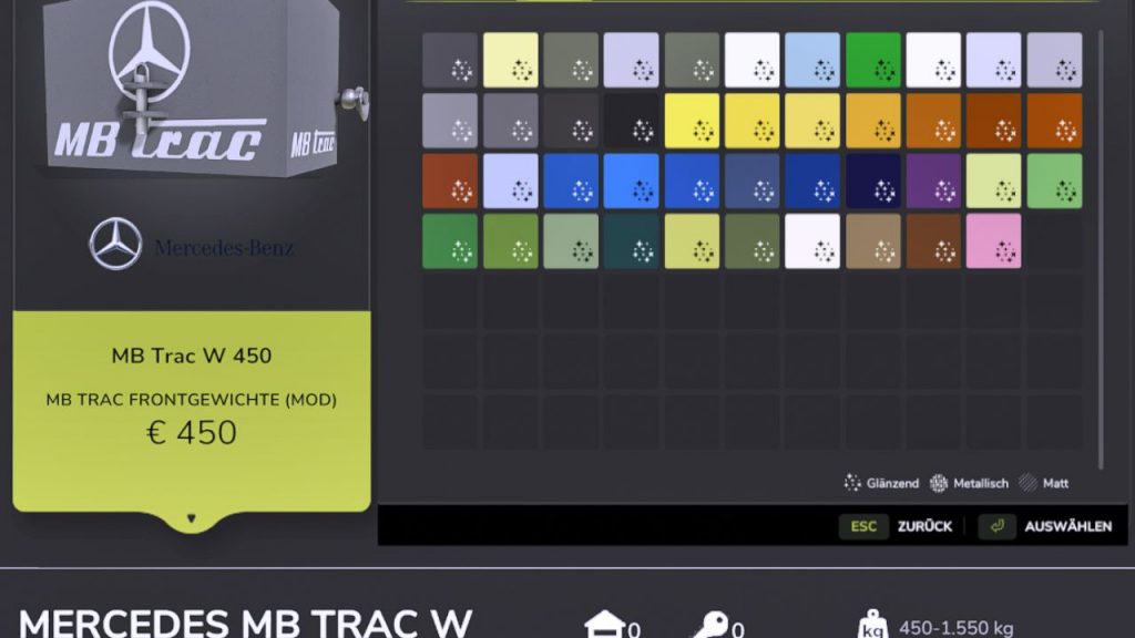 MB TRAC front weight V1.0.0.0 FS25 Mod | Farming Simulator 22 Mod