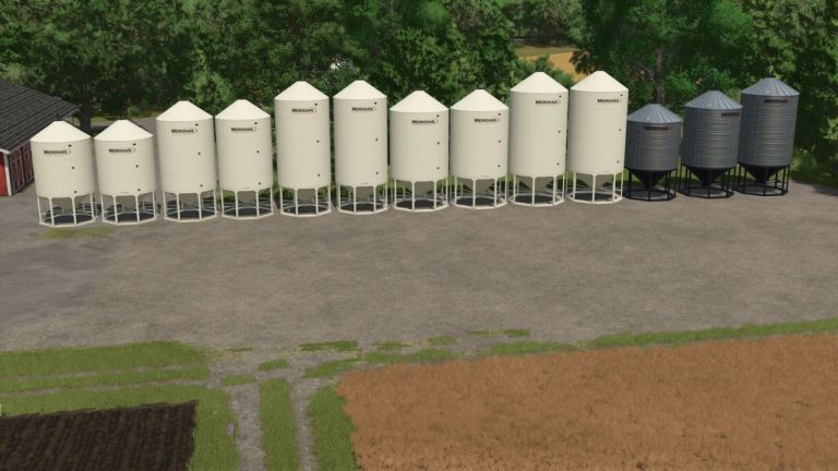 Meridian Grain Bin Pack V1.0.1.0 FS25 Mod | Farming Simulator 22 Mod