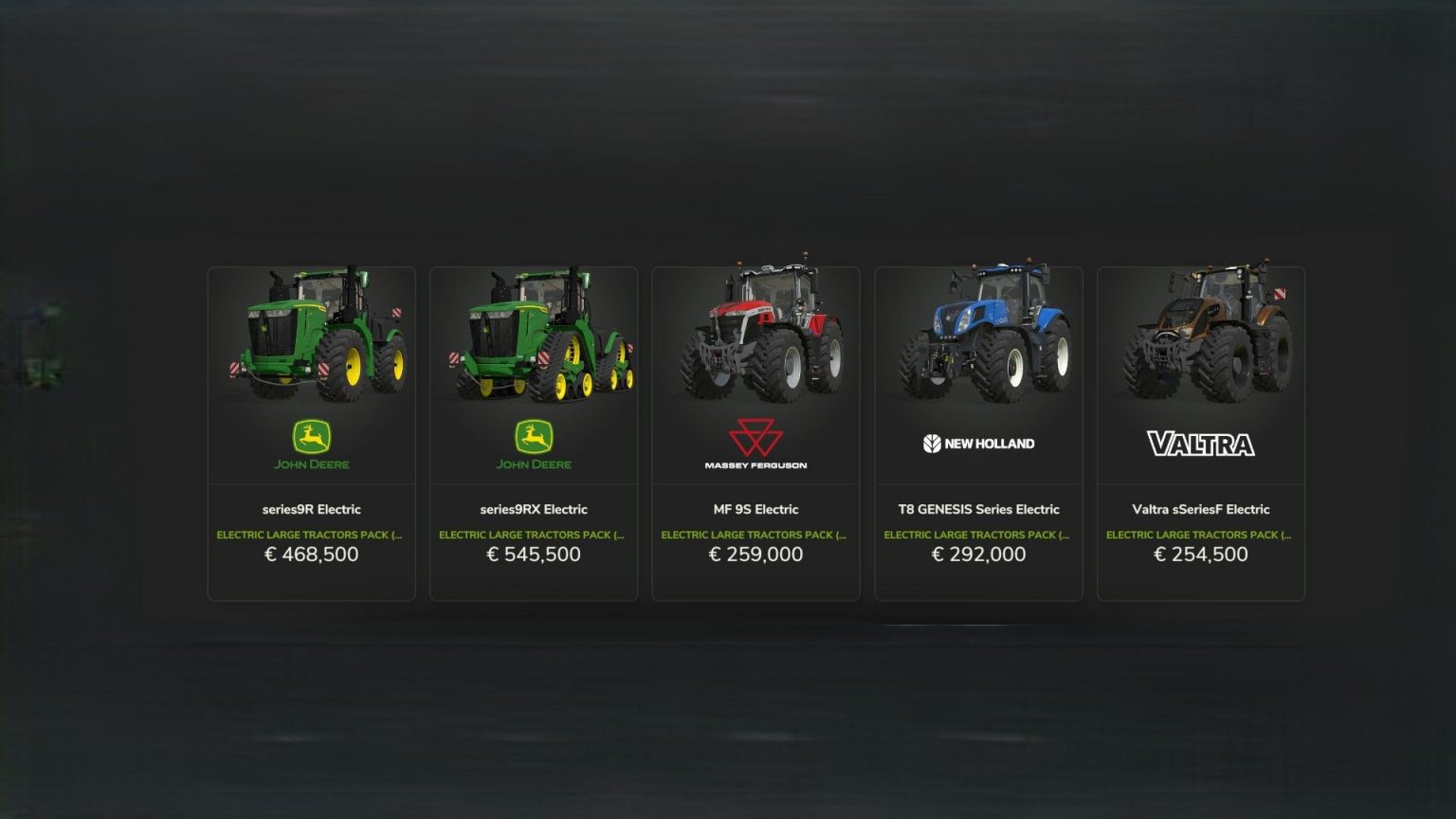 Electric Large Tractors Pack V1.0.0.0 FS25 Mod | Farming Simulator 22 Mod