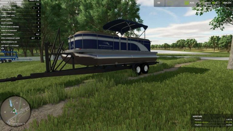 2018 Bennington Pontoon Boat v1.0.0.0 FS25 Mod | Farming Simulator 22 Mod