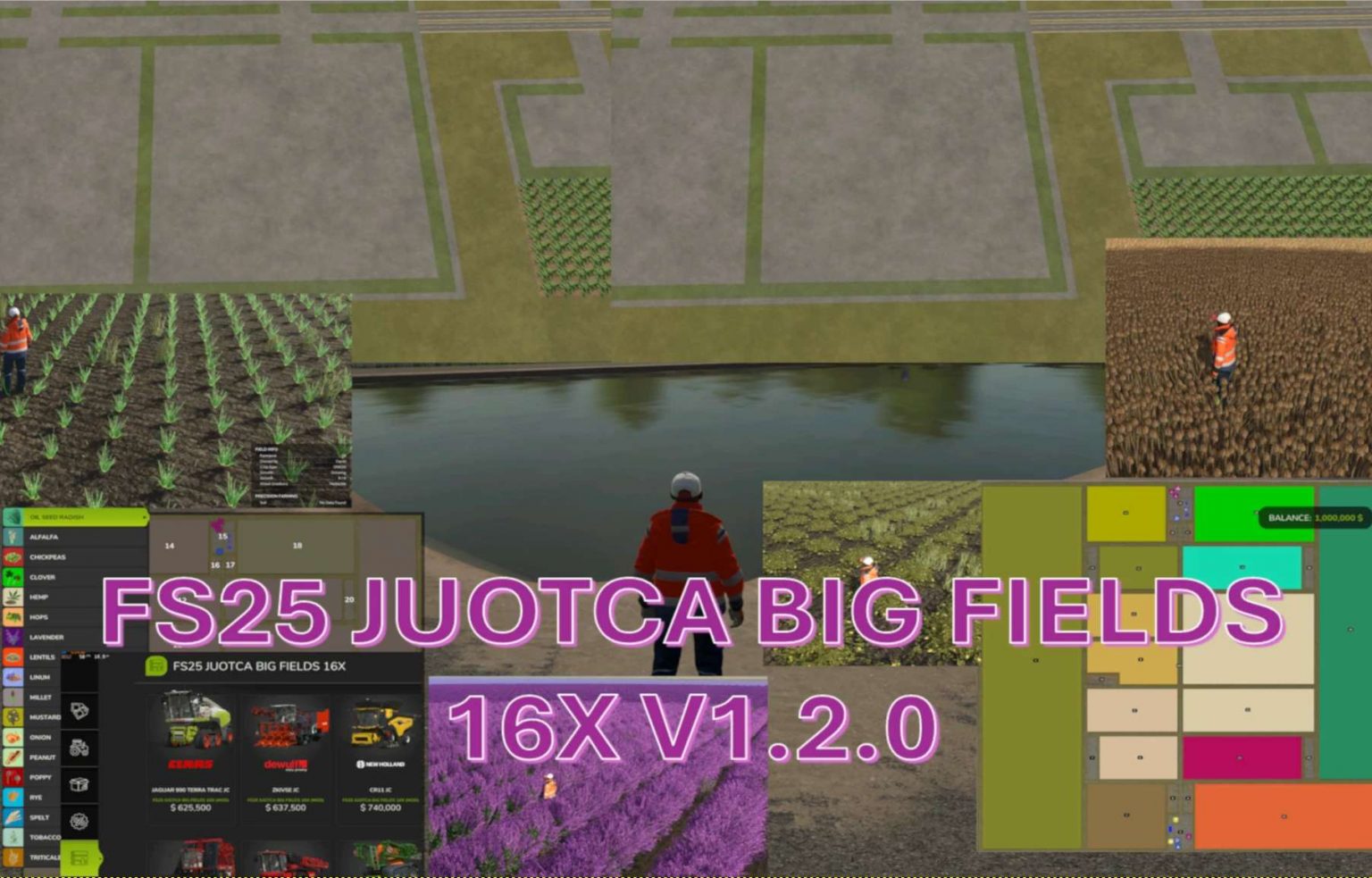 JUOTCA BIG FIELDS V1.2.0.0 FS25 Mod | Farming Simulator 22 Mod