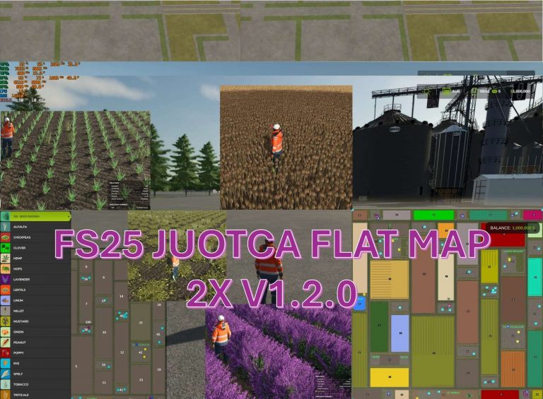 Juotca Flat Map 2X V1.3.0.0 FS25 Mod | Farming Simulator 22 Mod