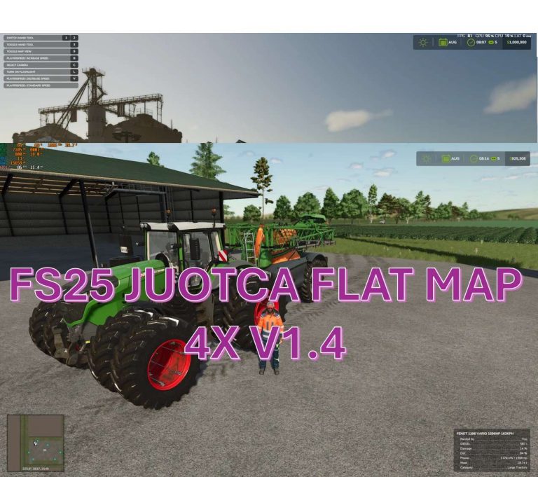 Juotca Flat Map 4X V1.4.0.0 FS25 Mod | Farming Simulator 22 Mod