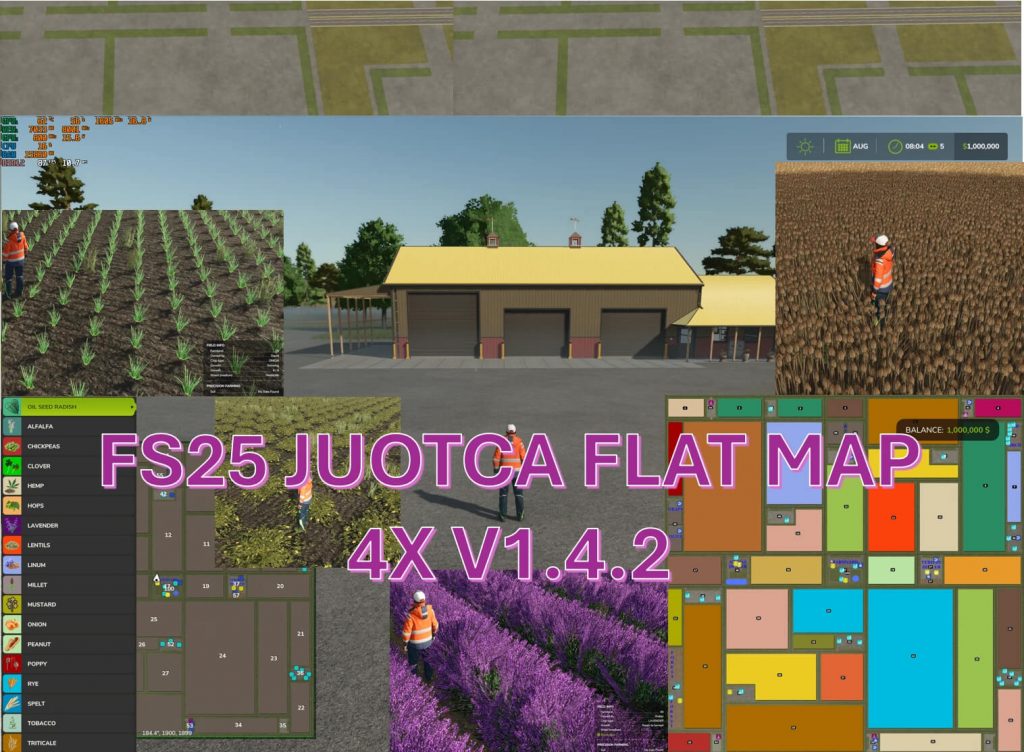 JUOTCA FLAT MAP X4 v1.4.2.0 FS25 Mod | Farming Simulator 22 Mod