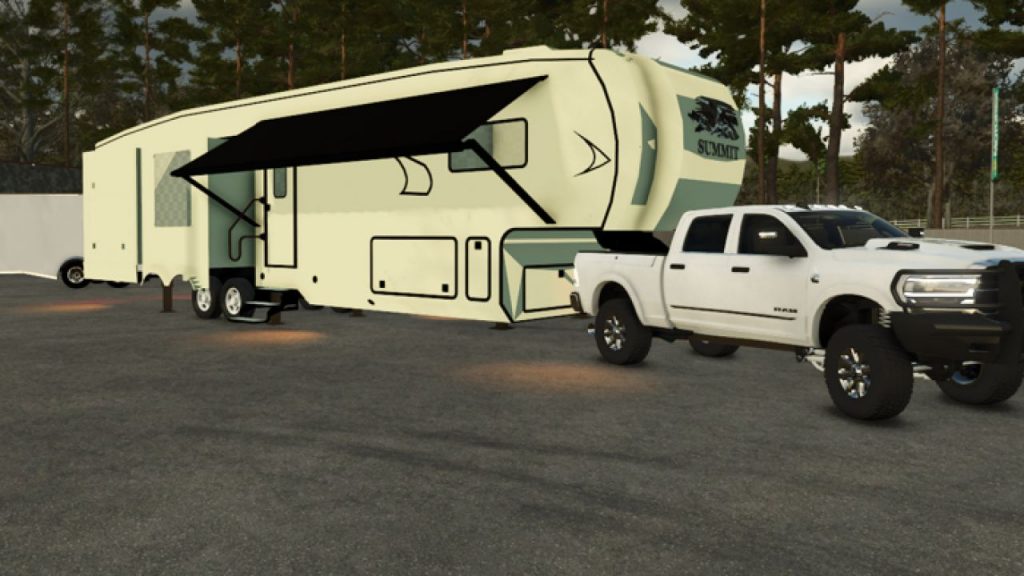 Summit 43ft 5th Wheel Camper V2.0.0.0 FS25 Mod | Farming Simulator 22 Mod