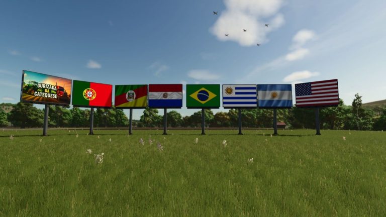 Country flags billboards V1.0.0.0 FS25 Mod | Farming Simulator 22 Mod
