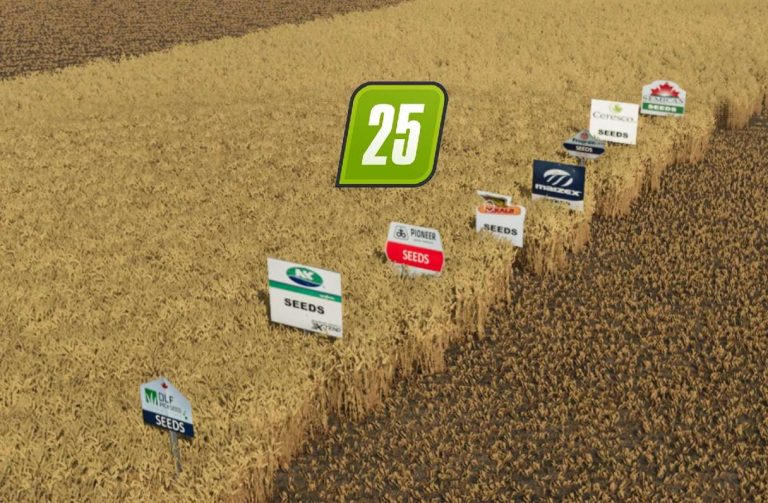 North American Field Sign Pack v1.0.0.0 FS25 Mod | Farming Simulator 22 Mod