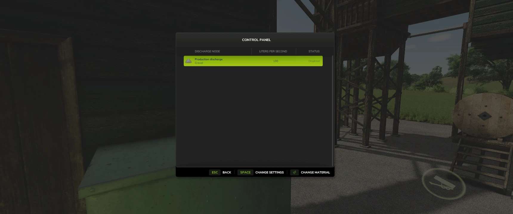 Placeable Material Discharge V1.0.0.1 FS25 Mod | Farming Simulator 22 Mod