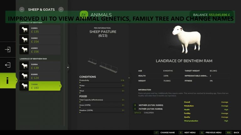 Realistic Livestock v1.2.0.3 FS25 Mod | Farming Simulator 22 Mod
