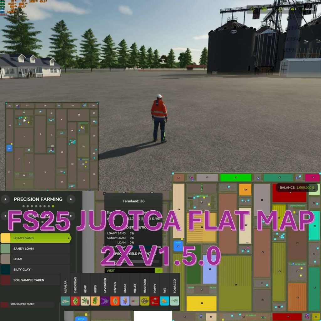 UOTCA FLAT MAP 2X V1.5.0.0 FS25 Mod | Farming Simulator 22 Mod