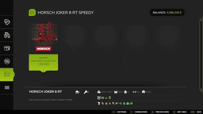 Horsch Joker 8 RT Speedy v1.9.0.0 FS25 Mod | Farming Simulator 22 Mod