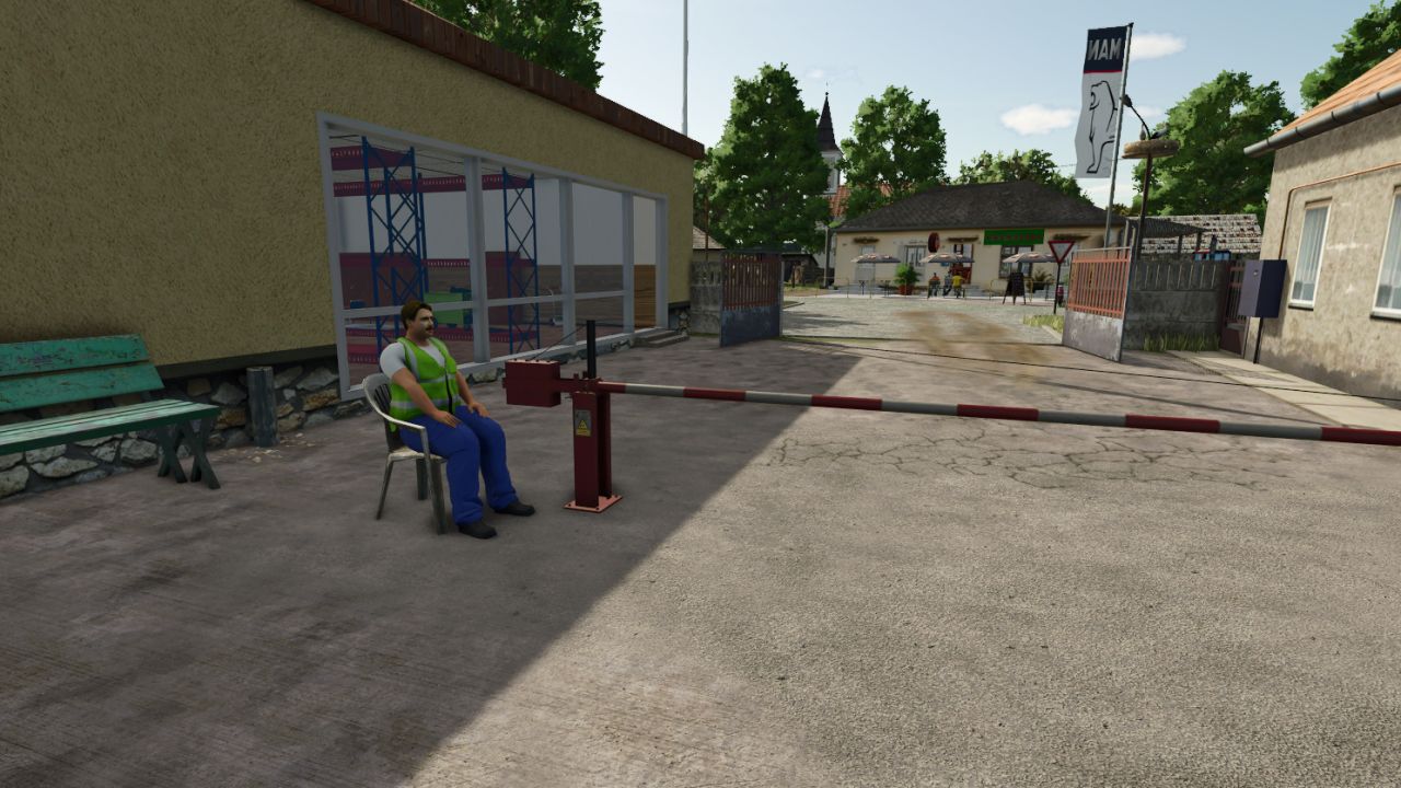 Barrier with a guy V1.0.0.2 FS25 Mod | Farming Simulator 22 Mod