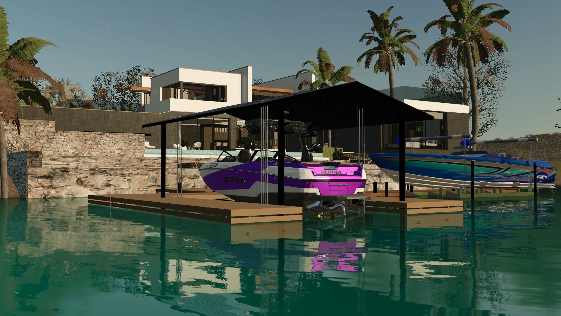 Boat dock V1.0.0.0 FS25 Mod | Farming Simulator 22 Mod