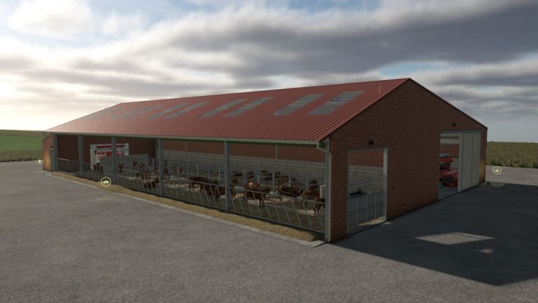 Cowshed With Garage V1.0.0.0 FS25 Mod | Farming Simulator 22 Mod