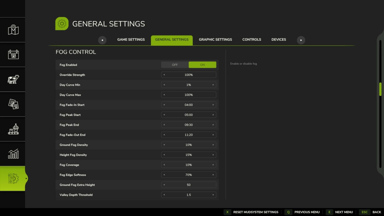 Fog Control V2.0.0.0 FS25 Mod | Farming Simulator 22 Mod