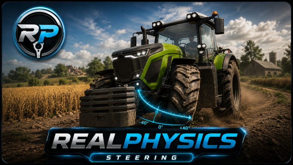 RealPhysics Steering V1.0.0.3 FS25 Mod | Farming Simulator 22 Mod